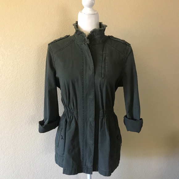 Elle | Jackets & Coats | Elle Olive Green Twill Jacket Size Small ...